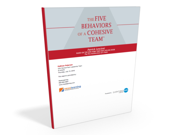 Assessment Tools - Five Behaviors® Cohesive Team - NexaLearning